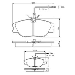 Bosch Bremsbelagsatz, Scheibenbremse 0986424033 f&uuml;r Peugeot LANCIA Fiat