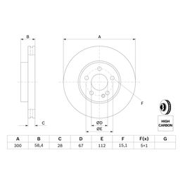 Bosch Bremsscheibe 0986479c50 bel&uuml;ftet 300mm 28mm f&uuml;r Mercedes