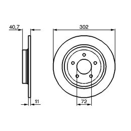 Bosch Bremsscheibe 0986479c69 voll 302mm 11mm f&uuml;r MAZDA