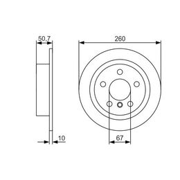 Bosch Bremsscheibe 0986479c96 voll 259mm 10mm f&uuml;r MINI