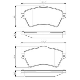 Bosch Bremsbelagsatz, Scheibenbremse 0986424721 f&uuml;r LAND ROVER