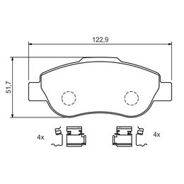Bosch Bremsbelagsatz, Scheibenbremse 0986424786 f&uuml;r Fiat ALFA ROMEO