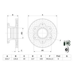 Bosch Bremsscheibe 0986479e48 bel&uuml;ftet 324mm 30mm f&uuml;r Mercedes
