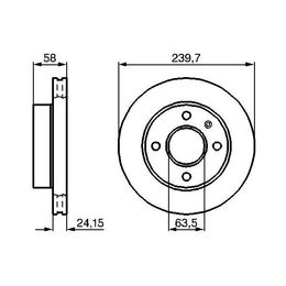 Bosch Bremsscheibe 0986478148 bel&uuml;ftet 240mm 24mm f&uuml;r Ford