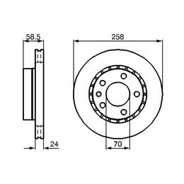 Bosch Bremsscheibe 0986478265 bel&uuml;ftet 258mm 24mm f&uuml;r Opel Vaughall