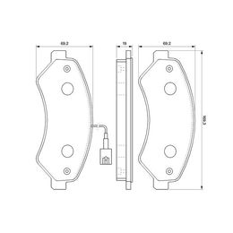 Bosch Bremsbelagsatz, Scheibenbremse 0986494109 f&uuml;r Peugeot Citro&euml;n Fiat