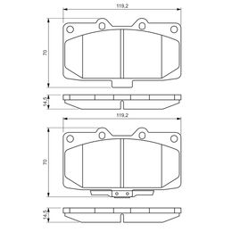 Bosch Bremsbelagsatz, Scheibenbremse 0986494398 f&uuml;r MAZDA NISSAN Subaru