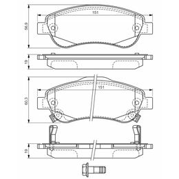 Bosch Bremsbelagsatz, Scheibenbremse 0986494379 f&uuml;r HONDA