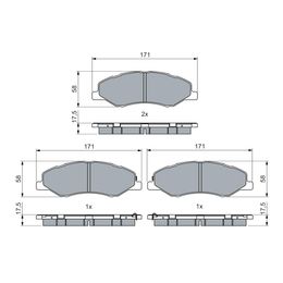 Bosch Bremsbelagsatz, Scheibenbremse 0986460068 f&uuml;r HONDA
