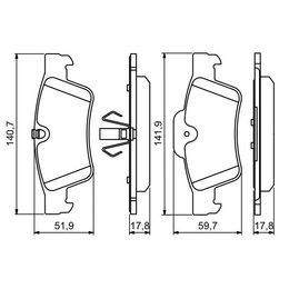 Bosch Bremsbelagsatz, Scheibenbremse 0986494256 f&uuml;r Mercedes
