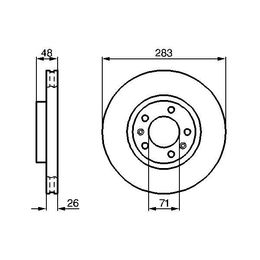 Bosch Bremsscheibe 0986478125 bel&uuml;ftet 283mm 26mm f&uuml;r Vaughall Peugeot