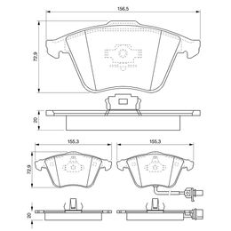 Bosch Bremsbelagsatz, Scheibenbremse 0986494103 f&uuml;r VW