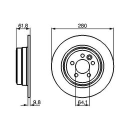 Bosch Bremsscheibe 0986478837 voll 280mm 10mm f&uuml;r ROVER