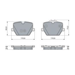 Bosch Bremsbelagsatz, Scheibenbremse 0986460057 f&uuml;r BMW TOYOTA