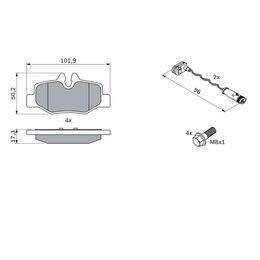 Bosch Bremsbelagsatz, Scheibenbremse 0986494082 f&uuml;r Mercedes