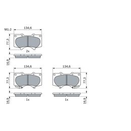 Bosch Bremsbelagsatz, Scheibenbremse 0986494153 f&uuml;r TOYOTA MITSUBISHI LEXUS
