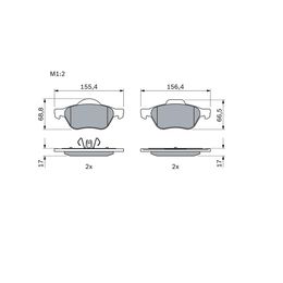 Bosch Bremsbelagsatz, Scheibenbremse 0986494439 f&uuml;r RENAULT