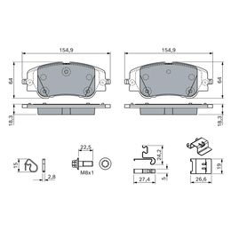 Bosch Bremsbelagsatz, Scheibenbremse 0986460291 f&uuml;r DS Fiat