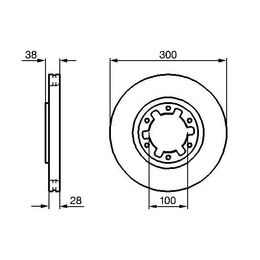 Bosch Bremsscheibe 0986479031 bel&uuml;ftet 300mm 28mm f&uuml;r NISSAN