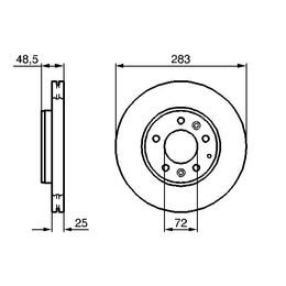 Bosch Bremsscheibe 0986479132 bel&uuml;ftet 283mm 25mm f&uuml;r MAZDA