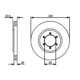Bosch Bremsscheibe 0986479416 bel&uuml;ftet 294mm 26mm f&uuml;r SSANGYONG
