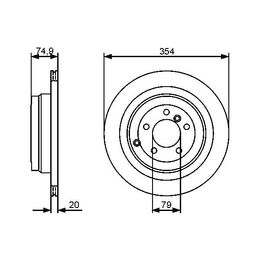 Bosch Bremsscheibe 0986479479 bel&uuml;ftet 354mm 20mm f&uuml;r LAND ROVER