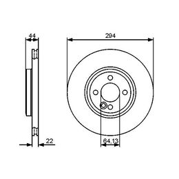 Bosch Bremsscheibe 0986479438 bel&uuml;ftet 294mm 22mm f&uuml;r BMW MINI