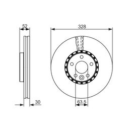 Bosch Bremsscheibe 0986479621 bel&uuml;ftet 328mm 30mm f&uuml;r Volvo
