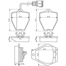 Bosch Bremsbelagsatz, Scheibenbremse 0986494436 f&uuml;r VW