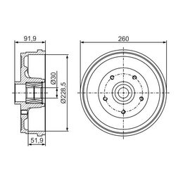 Bosch Bremstrommel 0986477283 Hinterachse f&uuml;r DACIA