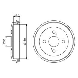 Bosch Bremstrommel 0986477315 Hinterachse f&uuml;r DAIHATSU TOYOTA