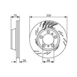 Bosch Bremsscheibe 0986479732 bel&uuml;ftet 330mm 28mm f&uuml;r Porsche