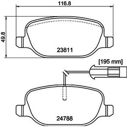 Hella Bremsbelagsatz, Scheibenbremse 8db355015571 f&uuml;r ALFA ROMEO