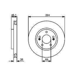 Bosch Bremsscheibe 0986479434 bel&uuml;ftet 294mm 26mm f&uuml;r TOYOTA