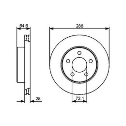 Bosch Bremsscheibe 0986479461 bel&uuml;ftet 288mm 28mm f&uuml;r JEEP