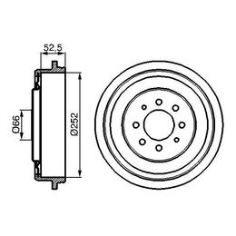 Bosch Bremstrommel 0986477067 Hinterachse f&uuml;r RENAULT