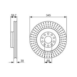 Bosch Bremsscheibe 0986479589 bel&uuml;ftet 345mm 30mm f&uuml;r VW