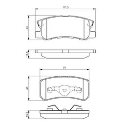 Bosch Bremsbelagsatz, Scheibenbremse 0986495172 f&uuml;r DODGE JEEP LANCIA