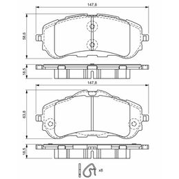 Bosch Bremsbelagsatz, Scheibenbremse 0986494714 f&uuml;r Peugeot Vaughall TOYOTA