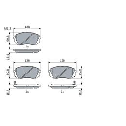 Bosch Bremsbelagsatz, Scheibenbremse 0986494422 f&uuml;r KIA HYUNDAI