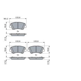 Bosch Bremsbelagsatz, Scheibenbremse 0986424863 f&uuml;r KIA
