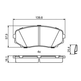 Bosch Bremsbelagsatz, Scheibenbremse 0986494879 f&uuml;r MAZDA