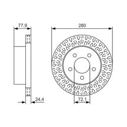 Bosch Bremsscheibe 0986479u00 bel&uuml;ftet 280mm 24mm f&uuml;r JEEP
