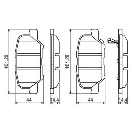 Bosch Bremsbelagsatz, Scheibenbremse 0986495358 f&uuml;r Peugeot MAZDA MITSUBISHI