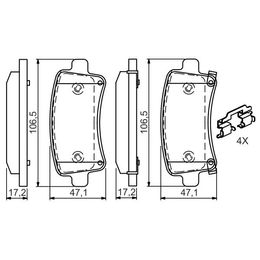 Bosch Bremsbelagsatz, Scheibenbremse 0986494668 f&uuml;r HOLDEN