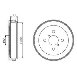 Bosch Bremstrommel 0986477199 Hinterachse f&uuml;r TOYOTA