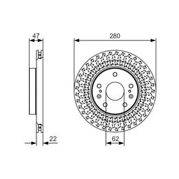 Bosch Bremsscheibe 0986479c40 bel&uuml;ftet 280mm 22mm f&uuml;r Suzuki