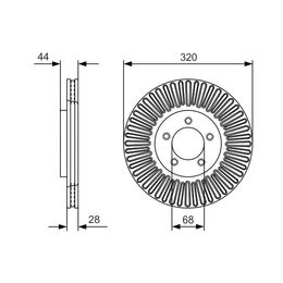 Bosch Bremsscheibe 0986479d19 bel&uuml;ftet 320mm 28mm f&uuml;r RENAULT