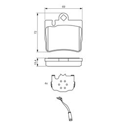 Bosch Bremsbelagsatz, Scheibenbremse 0986424830 f&uuml;r Mercedes DAIHATSU Suzuki