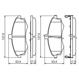 Bosch Bremsbelagsatz, Scheibenbremse 0986424810 f&uuml;r HYUNDAI KIA